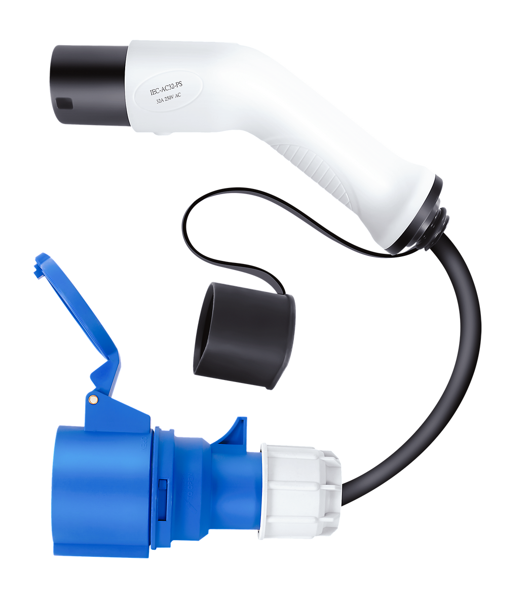 CEE 32A til type 2-stik, CEE 32A til type 2 (opladningssiden) Adapter ...